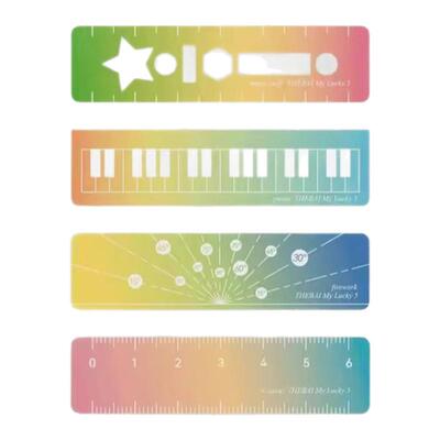 小巧玲珑尺掌心尺马卡龙色m5手帐本超迷你刻度尺子晶莹波浪小直尺