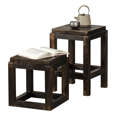 实木家用中式复古入户换鞋矮凳子