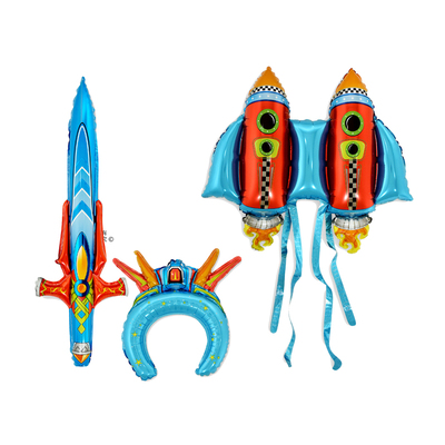 机甲战士火箭背饰翅膀宝剑气球