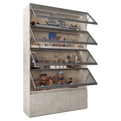 Boring黑洞手办展示柜实木多层落地储物柜乐高车模高达雕像陈列柜