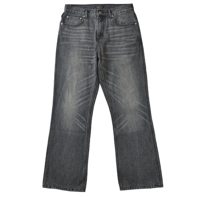 柴米14oz重磅全棉水洗微喇牛仔裤