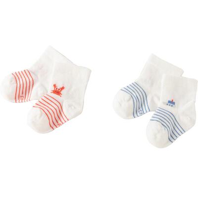 【两双装】戴维贝拉儿童短袜2026春夏新款男童弹力袜宝宝卡通袜子