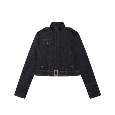 15GET正肩腰带牛仔外套