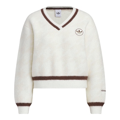 Adidas/阿迪达斯正品三叶草女士休闲V领复古针织耐穿套头衫KC2687