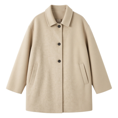 绵羊毛双面呢中长款通勤