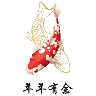 鲤鱼玻璃门装饰阳台厨房静电贴