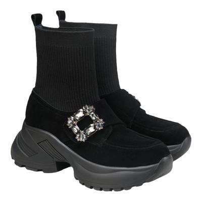 艾芙伊迪内增高女鞋带钻针织