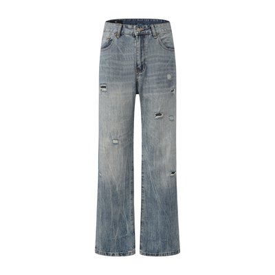 美式复古破洞牛仔裤男潮牌