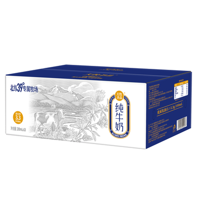 天牧圣品纯牛奶200mlx18盒整箱装