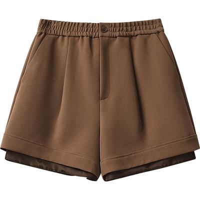 【播奥莱】播商场同款松紧腰休闲裤女春秋直筒短裤BDR3KD3005