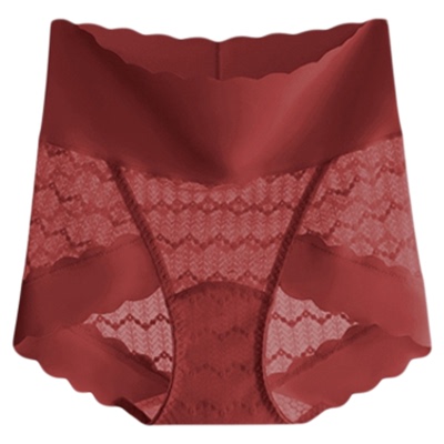 UFEEL女士内裤高腰蕾丝新款微收腹提臀抗菌无痕内裤女生短裤2455