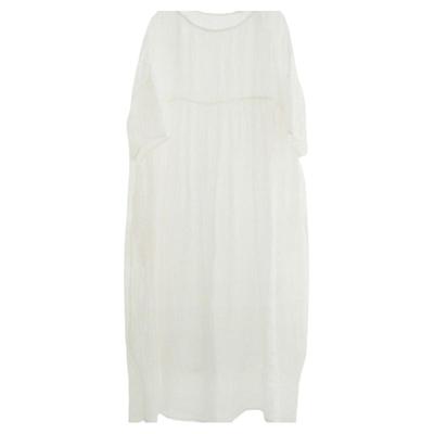 白色文艺苎麻连衣裙气质显瘦宽松