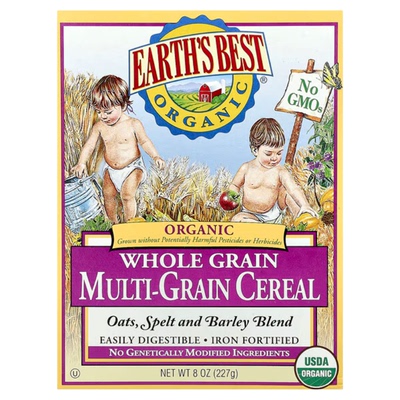 Earth's Best原装进口有机全麦多谷物燕麦片膳食纤维自然饱腹