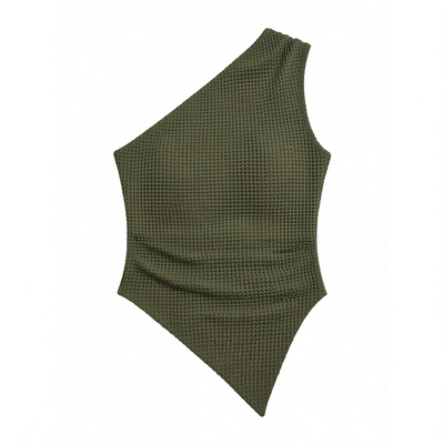 单肩不对称无袖上衣Asymmetrical sleeveless single-shouldertop