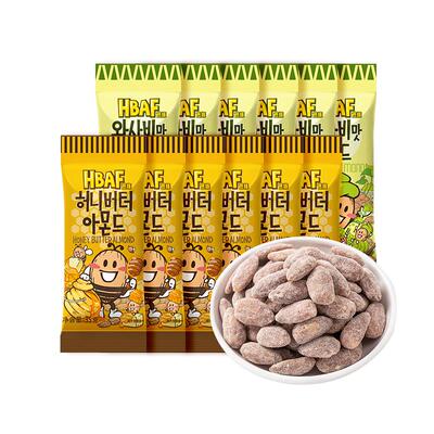 HBAF芭蜂蜂蜜黄油巴旦木扁桃仁芥末坚果网红休闲办公室零食炒货