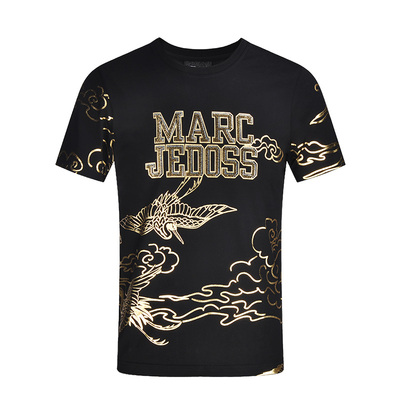 潮龙纹烫金修身原创轻奢短袖t恤