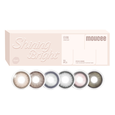 MOUCEE美瞳日抛10片装大小直径自然高透氧彩色隐形近视眼镜官方店