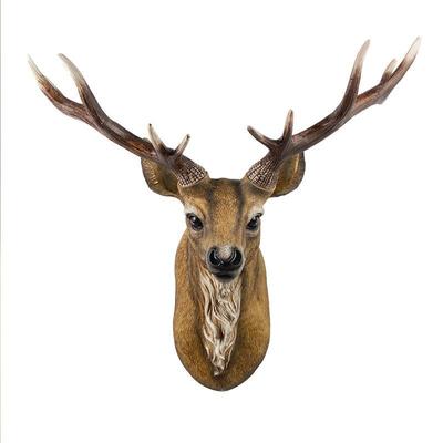 招财鹿头客厅玄关挂饰墙壁装修