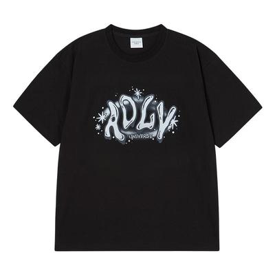 ADLV宇宙星空LOGO印花短袖T恤