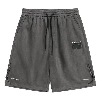 BJHG夏季麂皮宽松休闲工装短裤