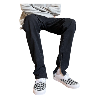 秋季黑色牛仔裤男美式高街