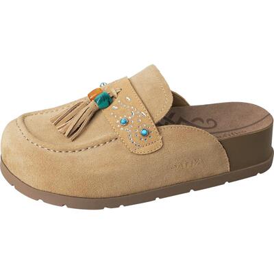 索菲娅民族风串珠休闲勃肯鞋