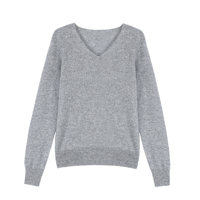 Maven Lin 暖绒奢境 1OO山羊绒V领针织衫女气质亲肤内搭打底上衣