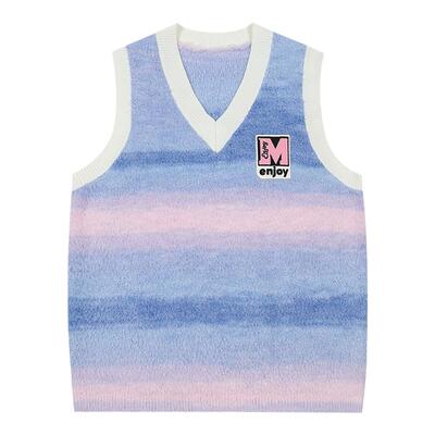 MEDM彩色条纹毛衣背心