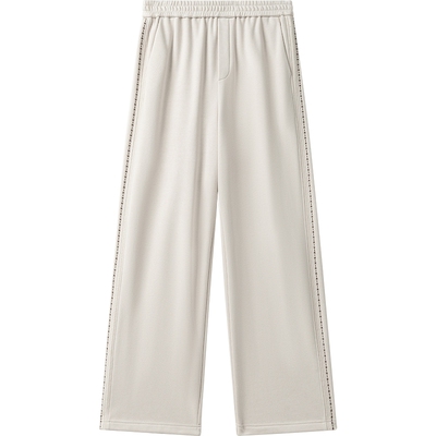 【播奥莱】播商场同款垂感侧边绣花休闲裤女冬新阔腿裤BDR4KD3922