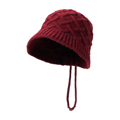 素颜穿搭羊毛混纺复古红渔夫帽女
