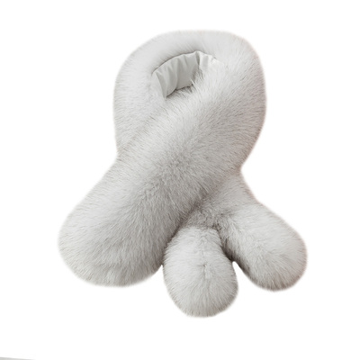 长度整皮草尾巴纯色真毛领子围巾