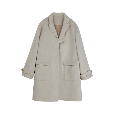 素白已然大衣ecrusoli柔软燕麦