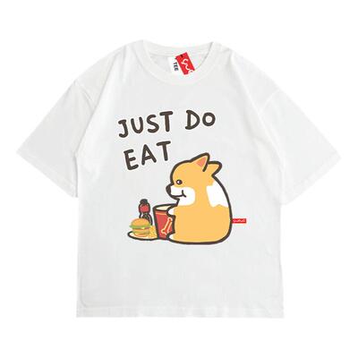 Yueyo吃货柯基新疆棉图案短袖T恤