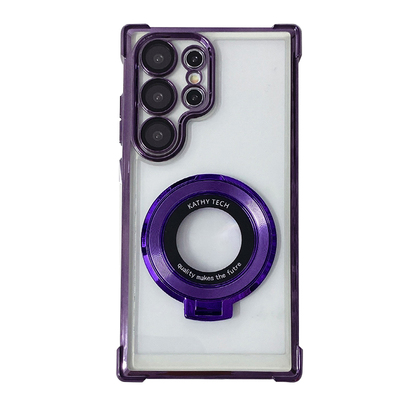 磁吸指环支架适用三星s25ultra手机壳新款s23+带镜头膜s24fe四角气囊s26防摔A34女note20ultra透明硅胶保护套