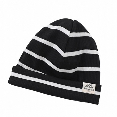 秋冬季防风保暖条纹中大童堆堆帽