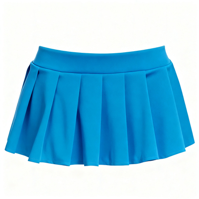 Solid color low waist pleated mini skirt纯色低腰多褶超短裙女