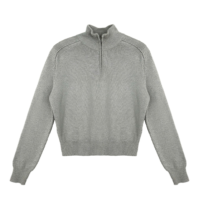 花灰半高领通勤宽松毛衣男