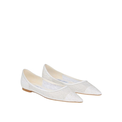 [2026夏季系列]JIMMY CHOO/LOVE FLAT 女士 棉花糖闪粉面料平底鞋