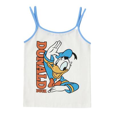 moussy撞色双肩带唐老鸭吊带