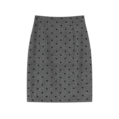 波点高腰包臀半身裙女秋冬
