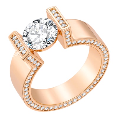 TWINSLULU轻奢风几何单钻戒指