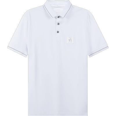 AX阿玛尼徽标装饰短袖POLO衫