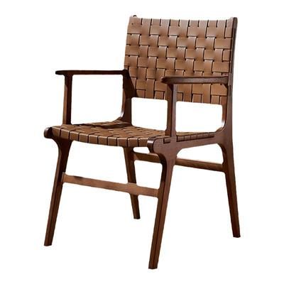 北欧轻奢马鞍皮革餐椅