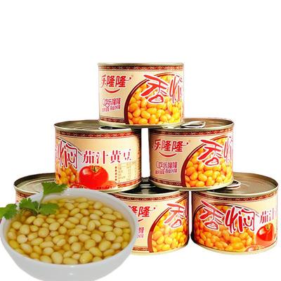 包邮乐隆隆香焖茄汁黄豆罐头6罐