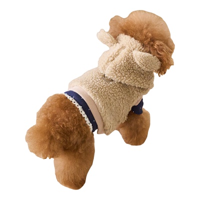 韩代宠物冬小熊兔耳朵连帽马甲