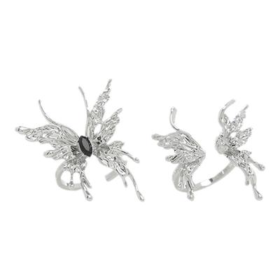 原创蝴蝶个性小众风情侣对戒