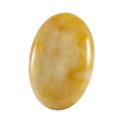 天然黄玉石手把件原石手握盘玩把