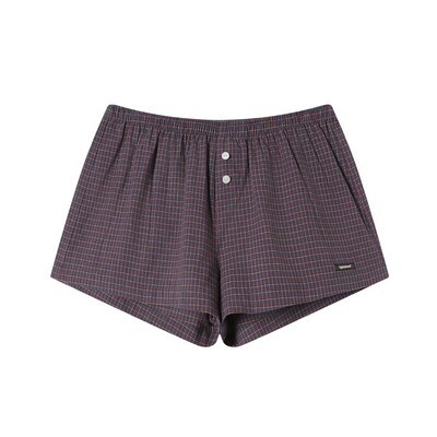 TGNS海边出游美式复古格子平角裤