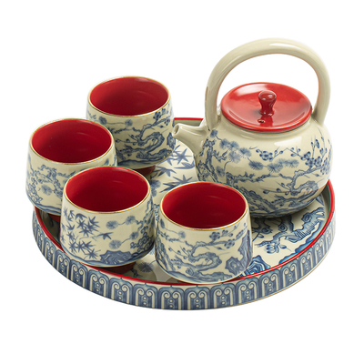 宫墙红中式复古高颜值功夫茶具