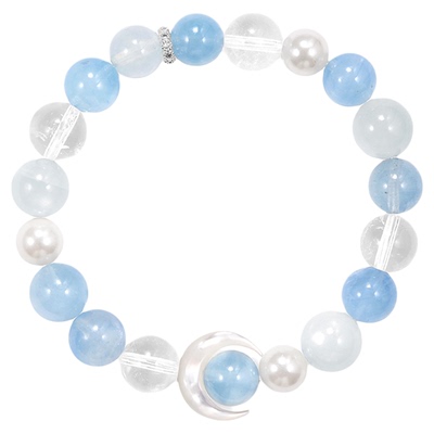 zeroline海上月海蓝宝水晶手链女